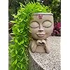 Amazon.com : Cute Head Planter Pot Face Flower Pot Resin Flower Pot ...