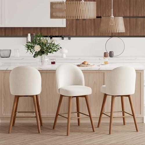 Amazon.com: Daluvenix Modern Swivel Bar Stools Set of 3, Chic ...