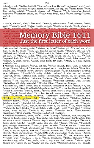 Memory Bible 1611: Just the first letter of each word. If you know it ...