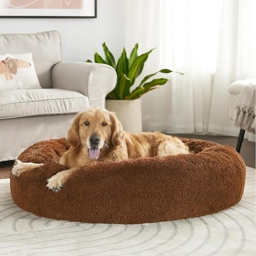 Teddy Ribbons® Calming Donut Dog Bed for Small to Medium Dogs & Cats ...