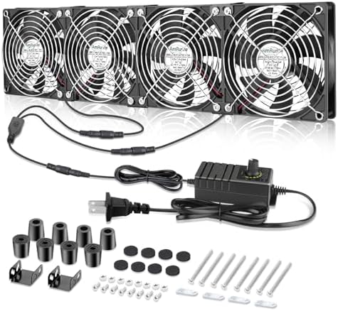 Amazon.com: GDSTIME Big Airflow 3 x 120mm Fans DC 12V Powered Fan with ...