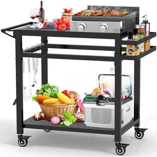Amazon.com: Giantex Outdoor Pizza Oven Stand Grill Cart with Wheels ...
