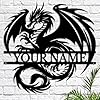 Amazon.com: Personalized Custom Dragons Art Metal Wall Signs,Dragons ...