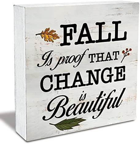 Amazon.com : Rustic Fall is Proof that Change is Beautiful Wood Box ...