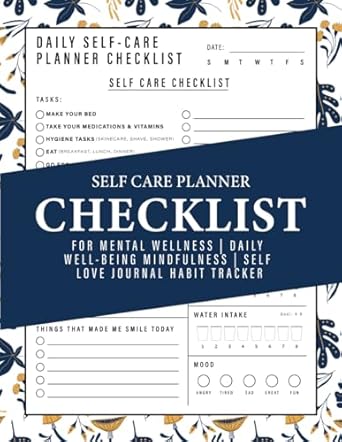 Self Care Planner Checklist for Mental Wellness | Daily Well-being ...