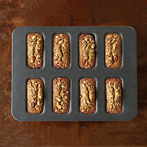 Elesinsoz 8 Cup Financier Cake Baking Pan Mini Banana Bread Loaf Small ...