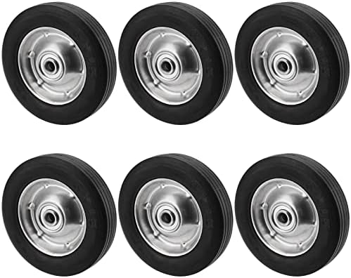 Amazon.com: TAICHEUT 6 Pack 6" x 1.5" Flat Free Solid Rubber Wheel ...