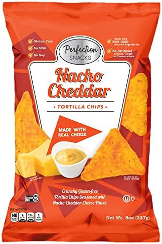 Amazon.com: Perfection Snacks Nacho Cheddar Tortilla Chips, Gluten Free ...