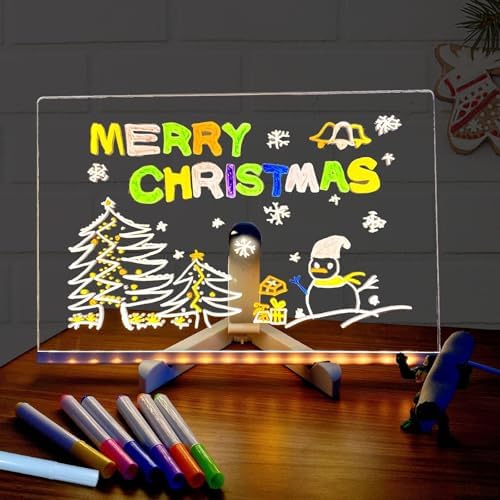 Light Up Acrylic Board with 7 Colors Pen, Magic Led Note Board with ...