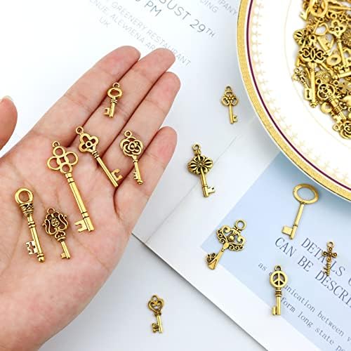 Amazon.com: 80 PCS Vintage Skeleton Key Set Charms, JIALEEY Mixed Style ...