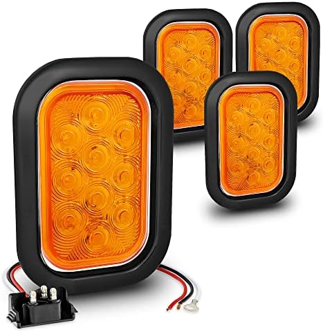 Amazon.com: TRUE MODS 4pc Amber 5" x 3" Rectangular LED Trailer Tail ...