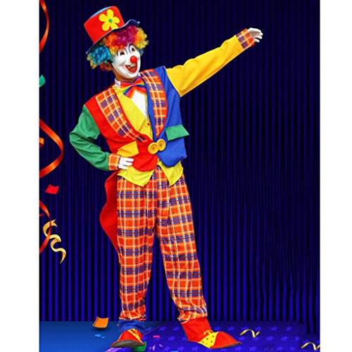 MagiDeal Funny Town Clown Costume Tops Coat Pant Hat Set Mens Clothes ...
