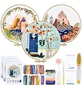 KATUMO Embroidery Kit, 3 Sets Embroidery Starter Kit with Patterns ...