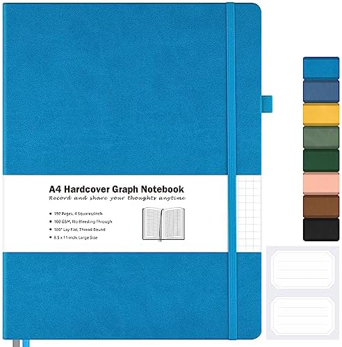 Amazon.com : Graph Paper Notebook, Hardcover Notebook 8.5 x 11, Grid ...
