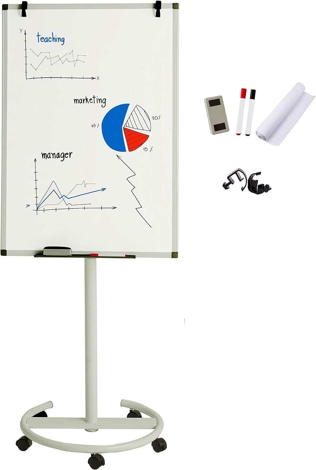 Amazon.com : A AIRLLEN Mobile Dry Erase Board Portable Flipchart Easel ...