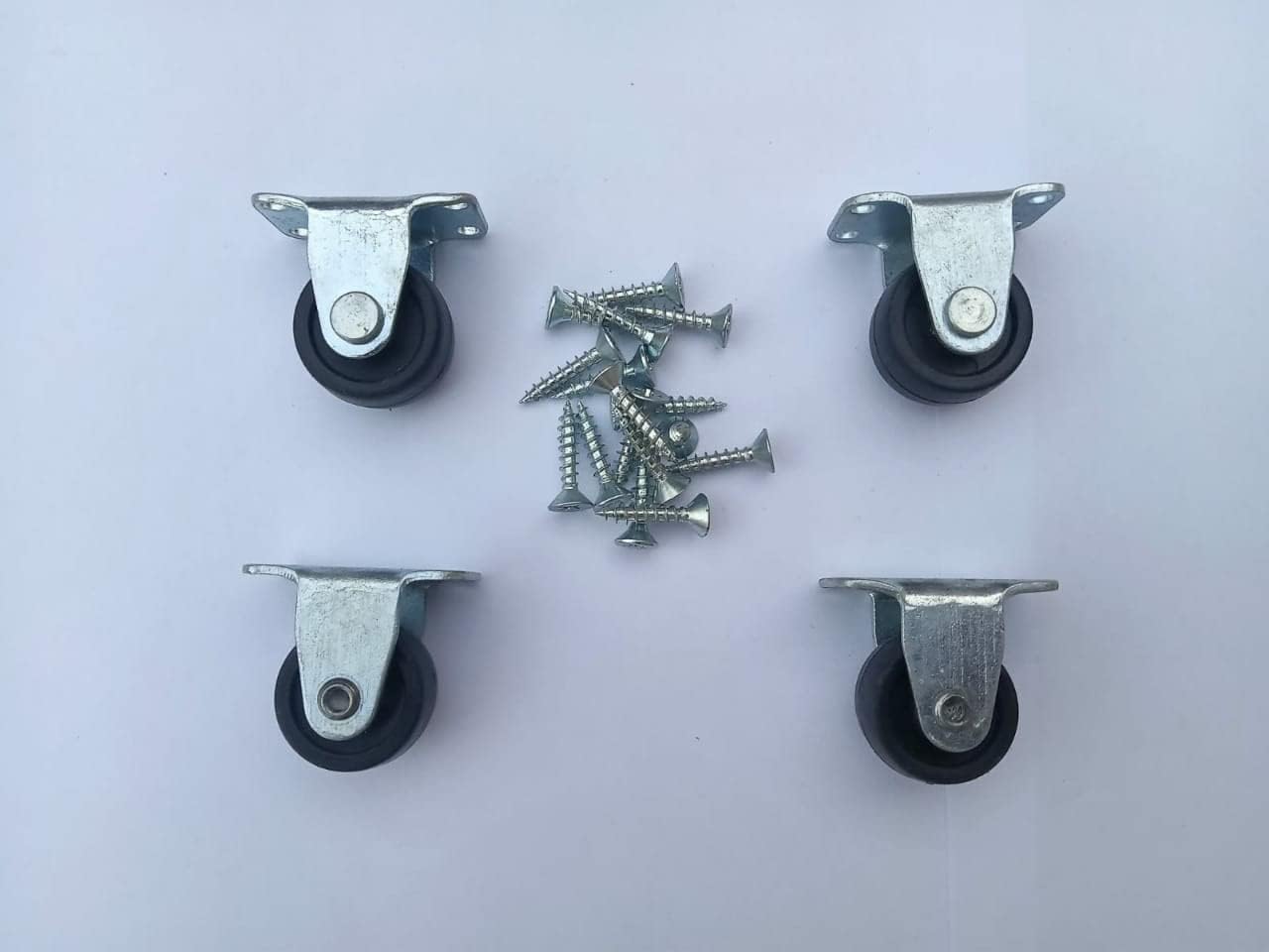 Castersman 1'' fix PU-Wheels plate 4 small Fix Roller Moving Castors ...