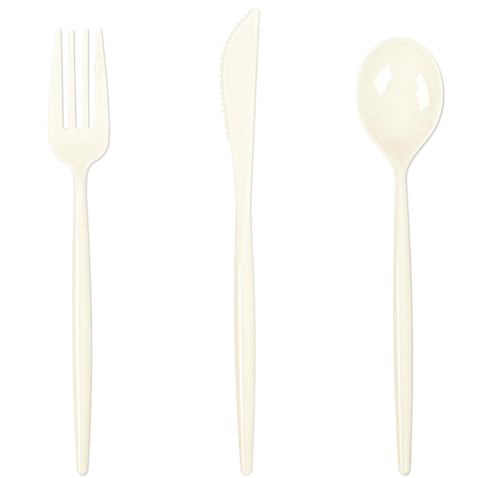 Amazon.com: Supernal 180pcs Plastic Silverware Heavy Duty Ivory Plastic ...