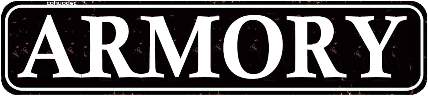 Amazon.com: Armory Sign Rustic Street Metal Sign for Home Patio Garden ...