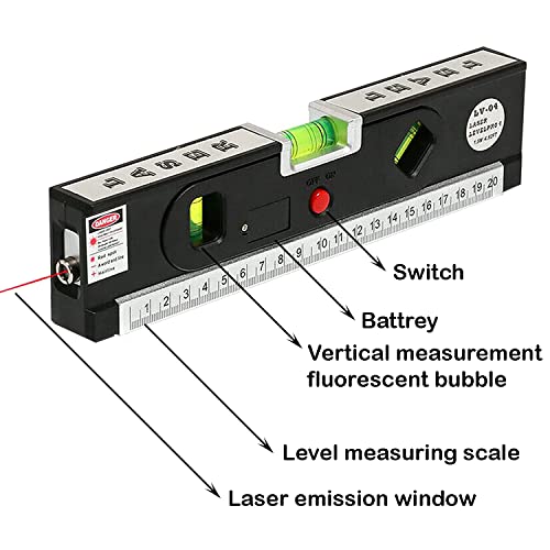 Laser Level Tape Measuring Multipurpose Spirit Level Laser Horizontal ...