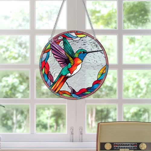 Amazon.com: HOTIYOK Colourful Hummingbirds Acrylic Window Hangings ...