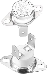 KSD301 Thermostat 195 ° C 10A Normalement Fermé N.C Ajuster Interrupteur De Contrôle De Limite ...