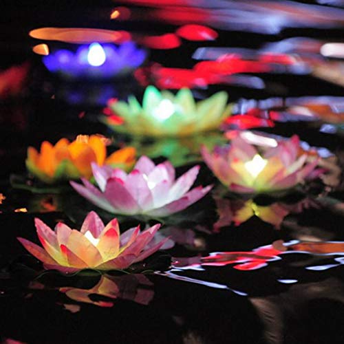 VHNVHN Colorful LED Changed Floating Flower Lamps Water Swimming Pool ...