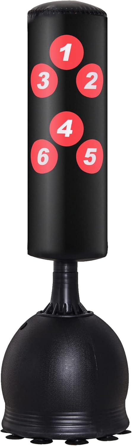 HOMCOM Boxsack Stehend 165cm Erwachsene Freistehender Heavy Duty ...