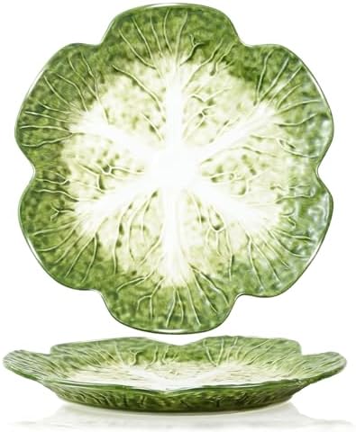 Amazon.com | 7.5 Inches Cabbage Series Cartoon Ceramic Dinner Plate(Set ...