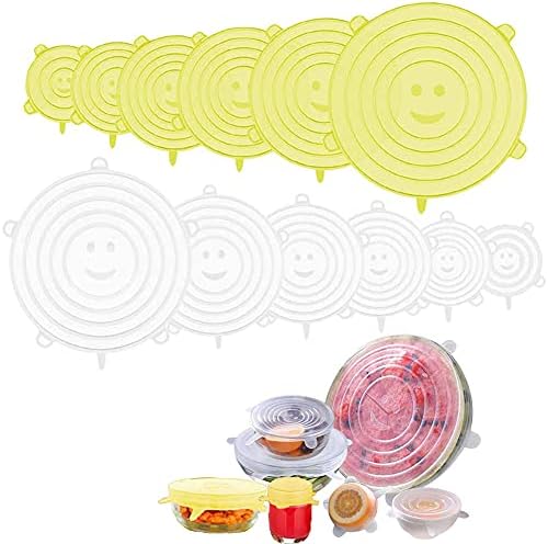 Silikondeckel 18 Stück Silikon Stretch Deckel Set, BPA Free ...
