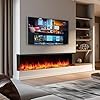 FLAMME 71"/180cm Knighton Platinum Smart Inset Media Wall Electric ...