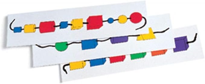 Learning Resources Wooden Attribute Beads Activity Cards : Amazon.co.uk ...
