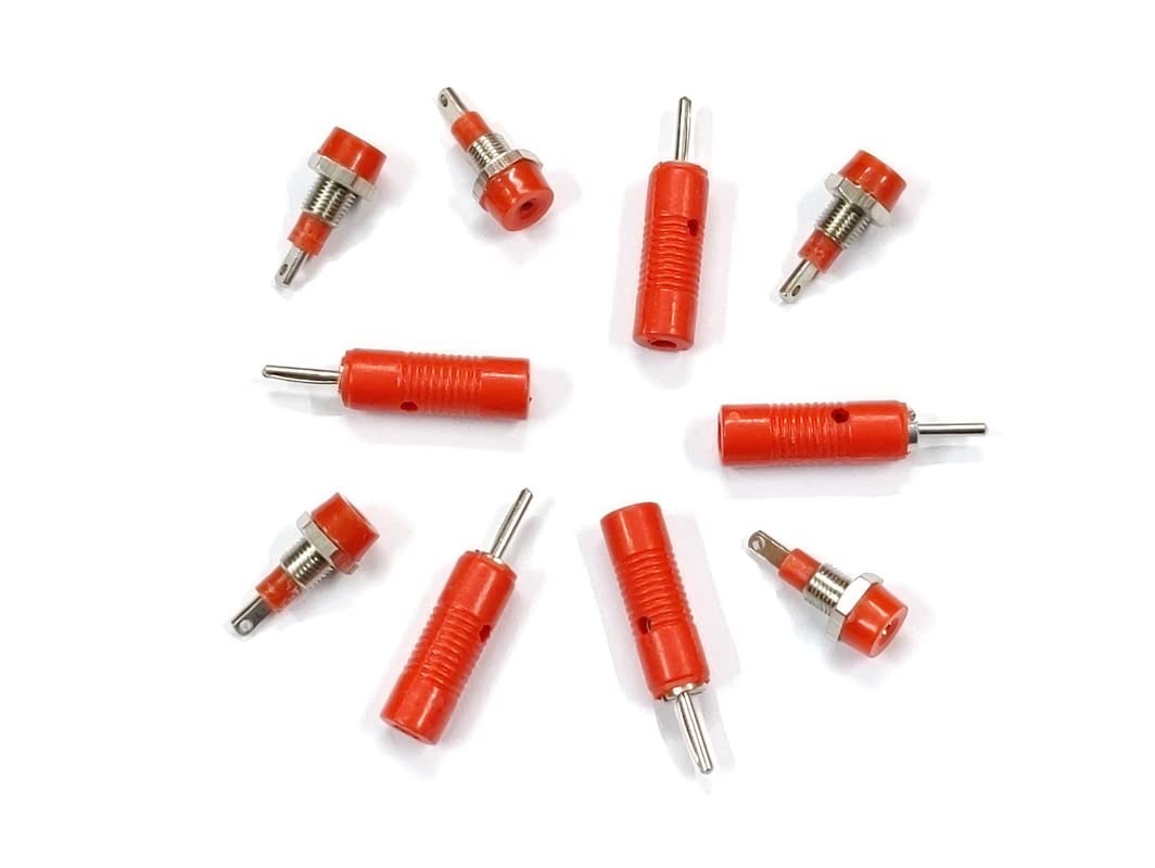 Buy ERH India (5 Pair Red) 2mm Banana Pin Connector Male Red Black 5 ...