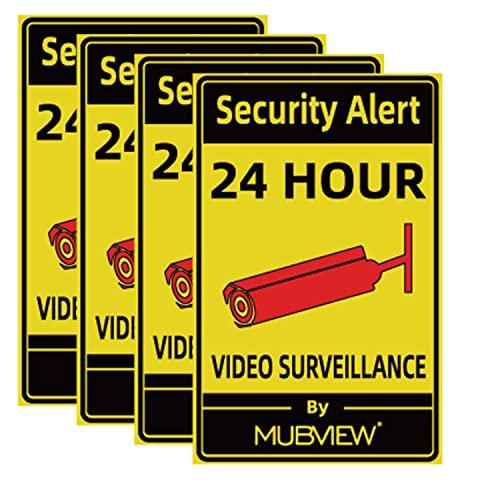 Snapklik.com : 4 Pcs 24 Hour Video Surveillance Sticker Reflective ...