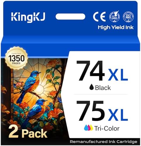 Amazon.com: 74XL 75XL Ink Cartridge High-Yield 2-Pack Combo Replacement ...