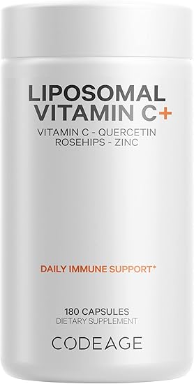 Amazon.com: Codeage Liposomal Vitamin C 1500mg with Zinc, Elderberry, Citrus Bioflavonoids ...