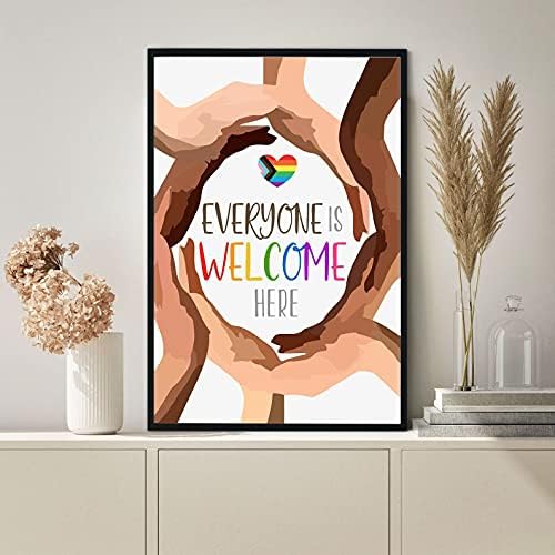 WIPBLAK Everyone Welcome Here Diversity Art Classroom Decor Educational ...