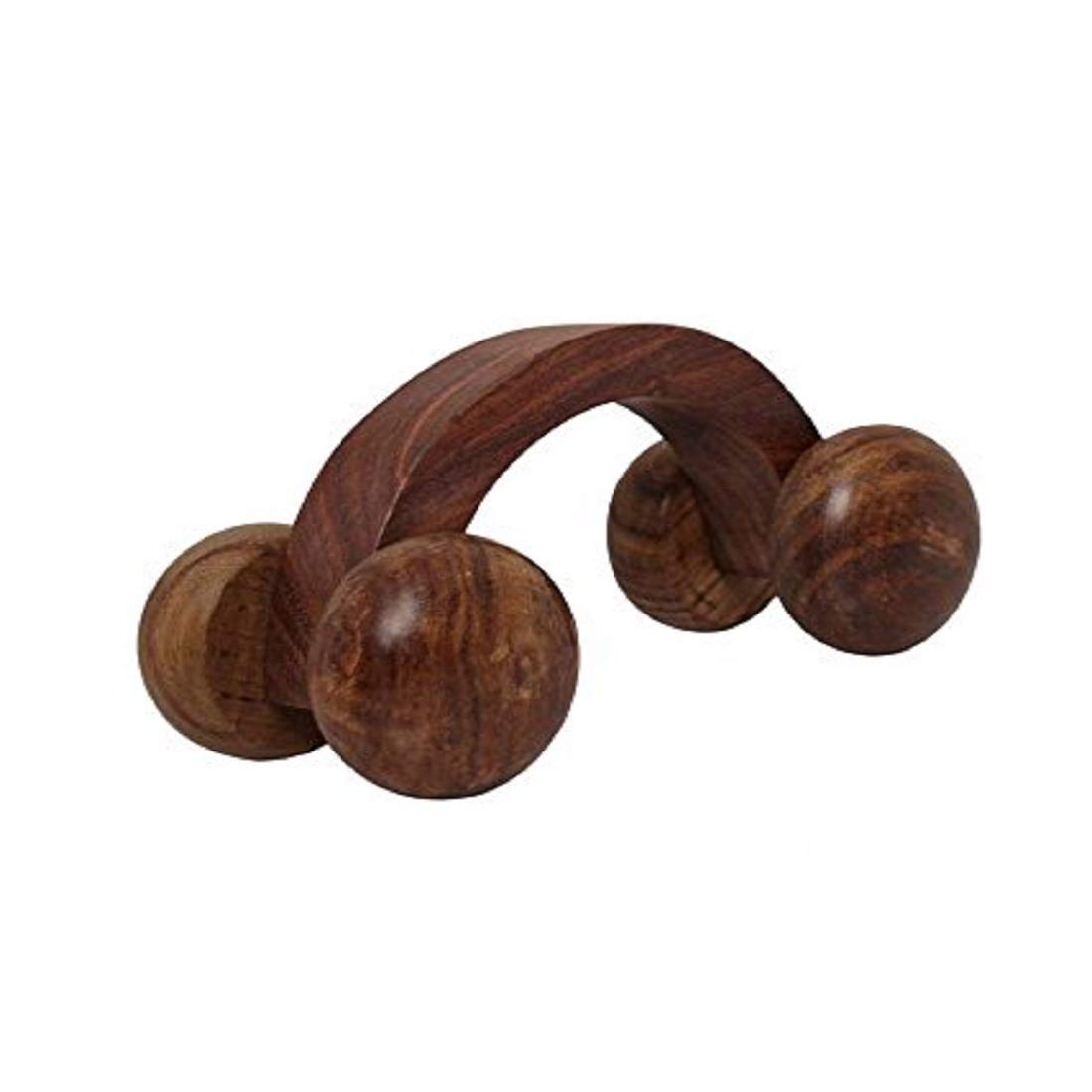 fabbud Wooden Hand Roller Massager with Round Wheels, Handheld Body ...