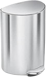 Amazon.com: simplehuman 6L semi-Round Step can, Brushed Stainless Steel ...