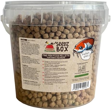 Pond & Aquarium Fish Food Pellets Sticks 1L 440g - 3mm Fish Food Sticks ...