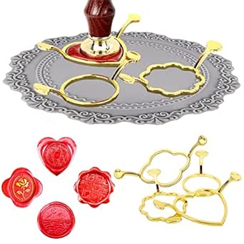 Amazon.com: Metal Wax Seal Molds and Silicone Mat Set Include 4 Wax Seal Molds with Round Flower ...