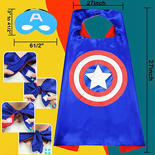 Dajiahao Halloween Capes and Mask for Kids 4-10 Year Double Side cape ...