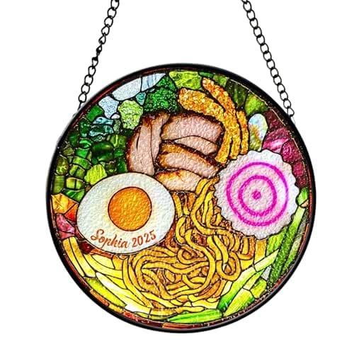 Amazon.com: Personalized Japanese Food Window Hanging, Faux Stained ...