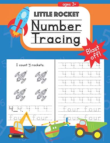 Little Rocket Number Tracing: number writing practice for toddlers ...