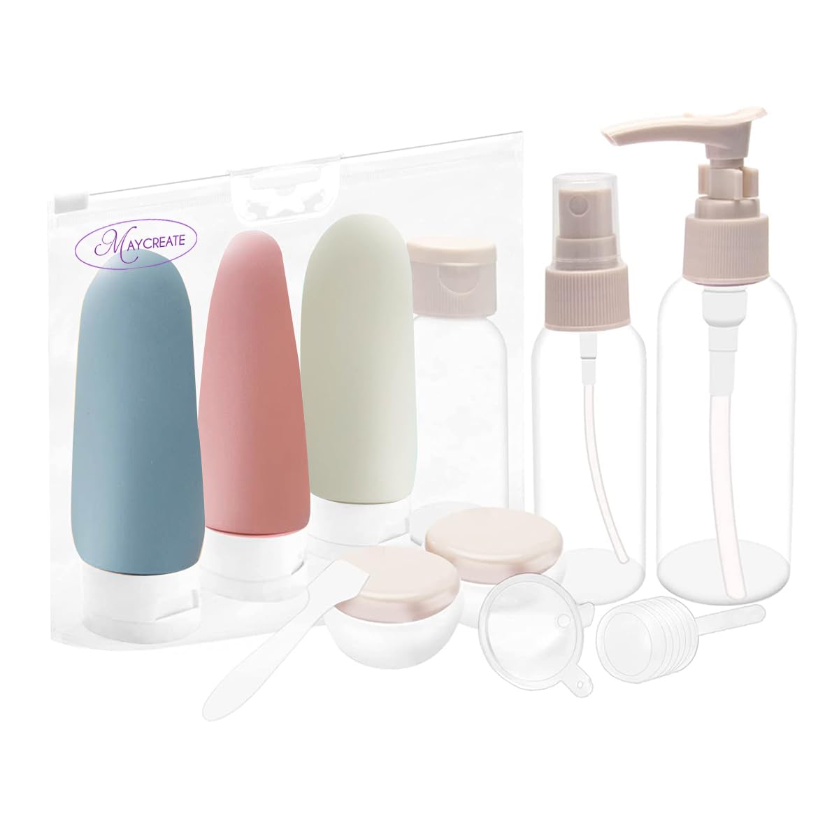 MAYCREATE® 11pcs Travel Bottles for Toiletries, Refillable Travel ...