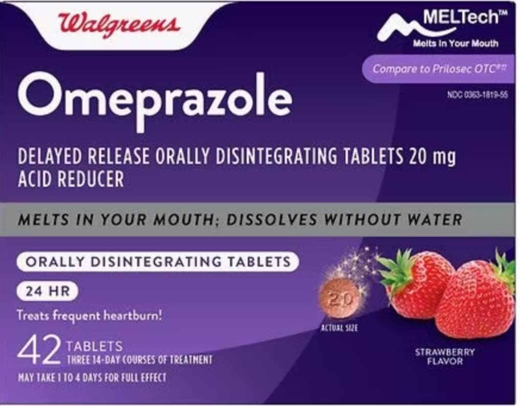 Amazon.com: Walgreens Omeprazole, Delayed Release, Tablets 20mg, Acid ...
