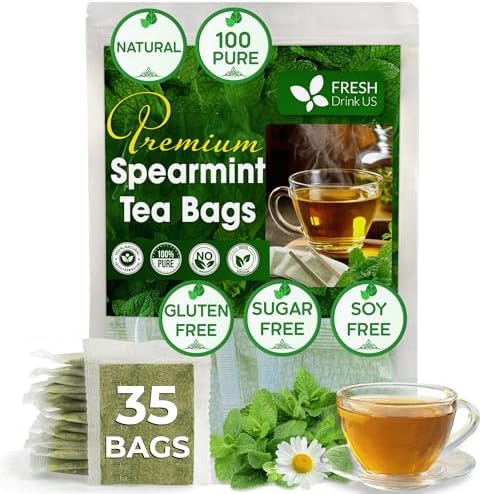 Amazon.com : FreshDrinkUS, Premium 35 Spearmint Tea Bags, 100% Natural ...