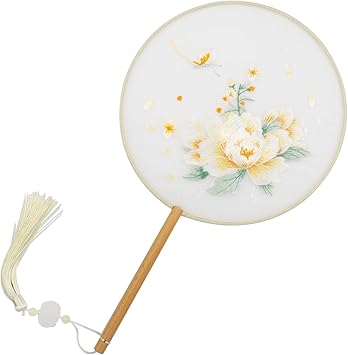 Amazon.com: Dnyta Chinese Round Fan Double-Sided Pattern Fan Chinese ...