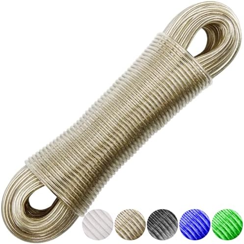 BML 20 m Extra Heavy Duty Strong Steel Washing Rope Line Cord Wire for ...