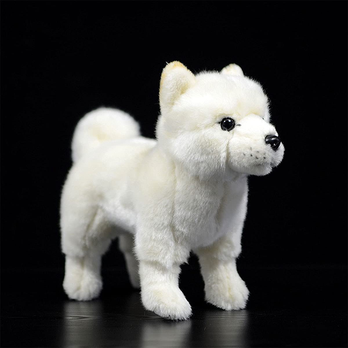Kawaii White Shiba Inu Dog Plush Toy Realistic Simulation Soft Stuffed ...