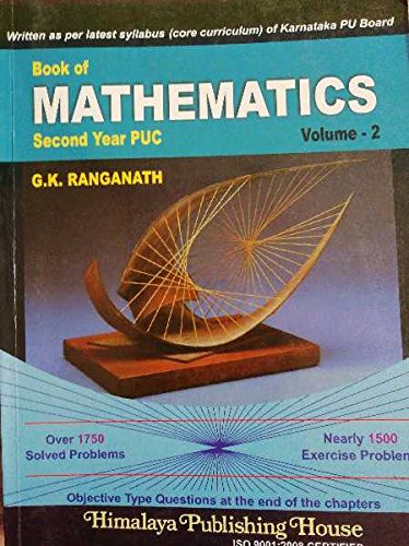 Book of mathematics second year puc. Vol 2. By GK RANGANATH : Amazon.in ...